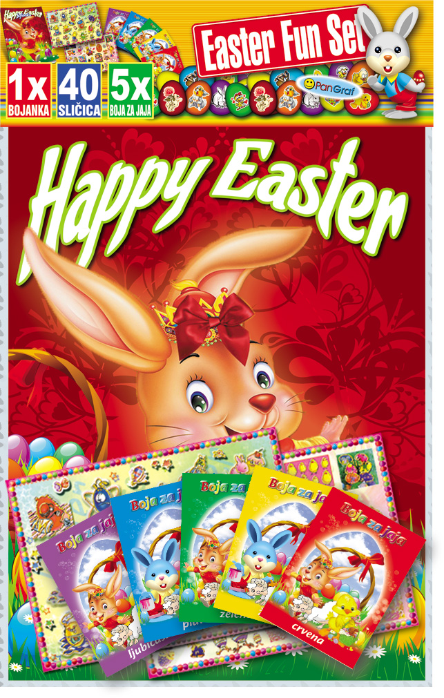 Set boja za uskršnja jaja 5/1 + bojanka + sličice 40/1 | Online prodaja ...