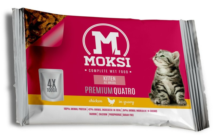 Moksi Kompletna vlažna hrana za mačiće svih rasa Premium Quatro ...