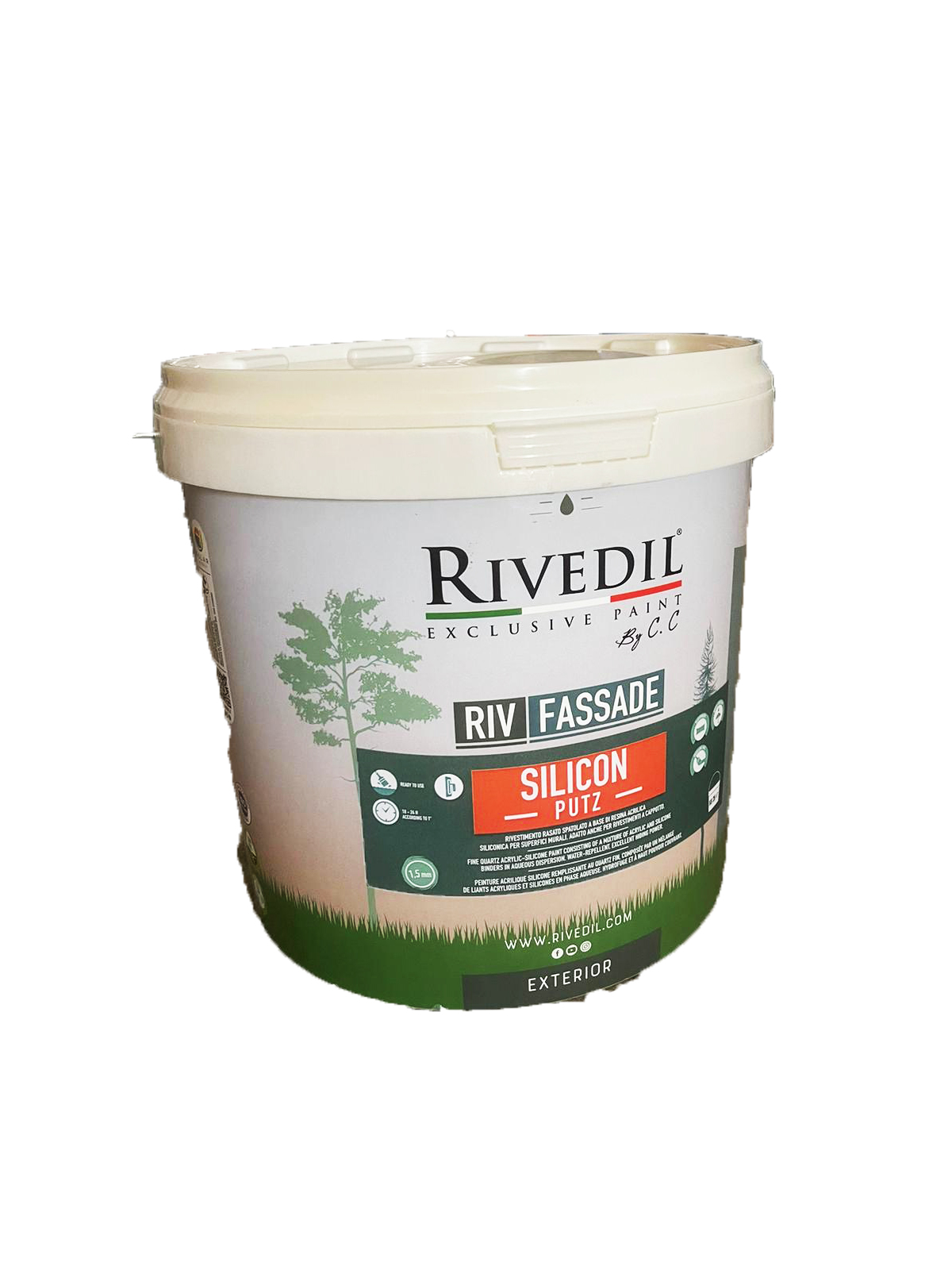 RIVEDIL Декоративен малтер, високо квалитетен силикон 1.5Mm 25kg ...