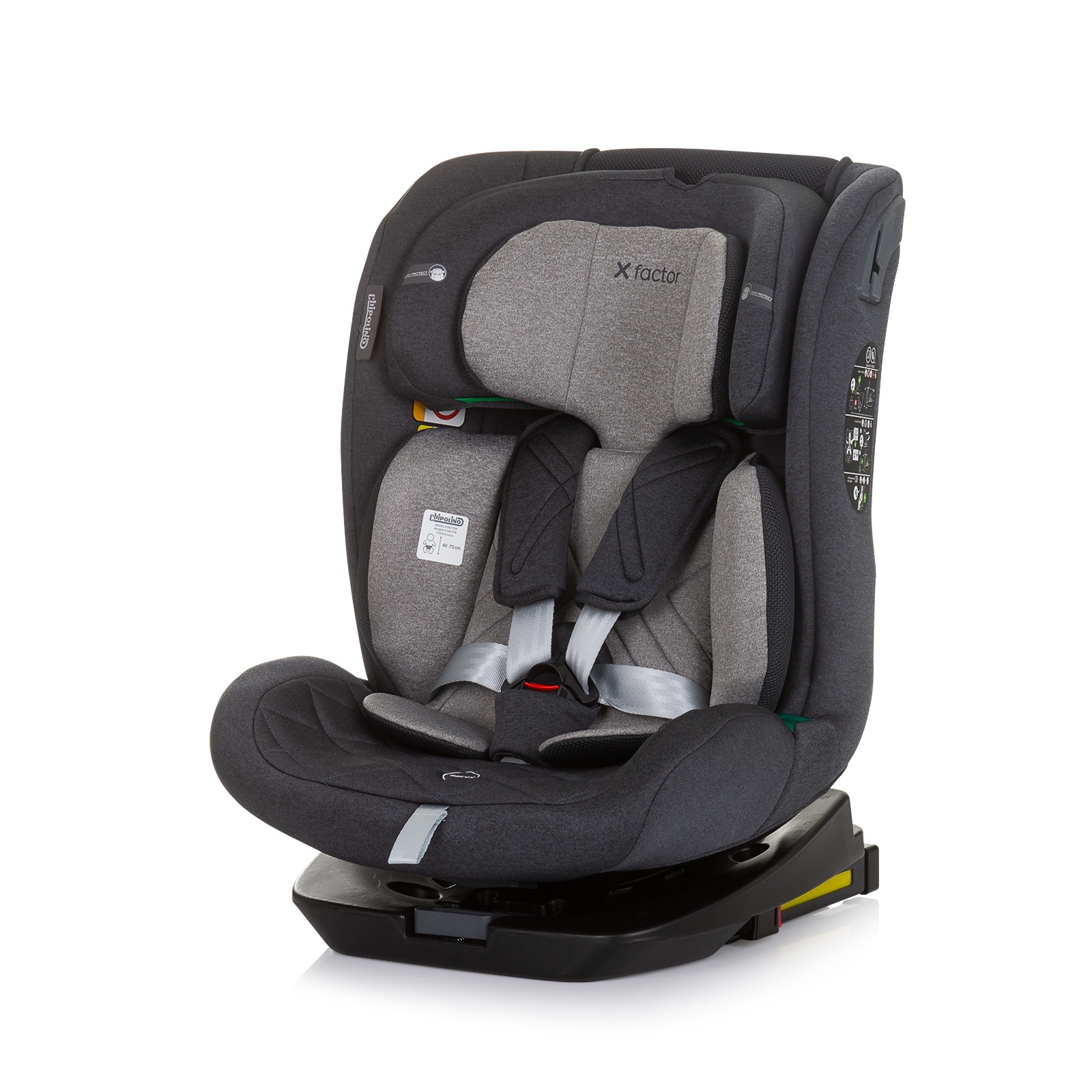 CHIPOLINO Auto sedište X Factor, 40-150cm, Isofix, Sivo | Online ...