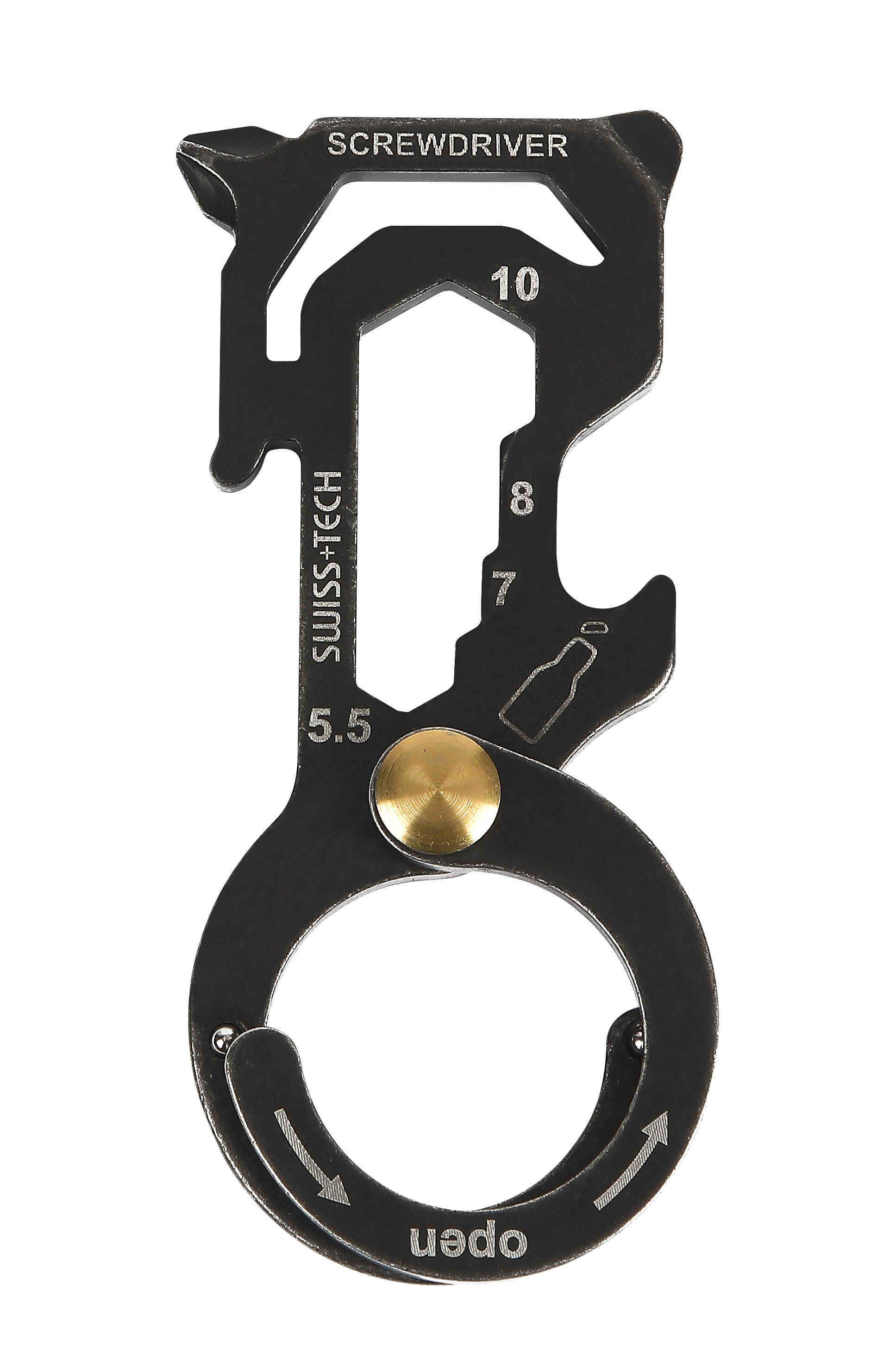 SWISS+TECH Kompaktni set odviјačia ključeva i otvarač za flaše EDC 8u1, Crni | Online prodaja ...