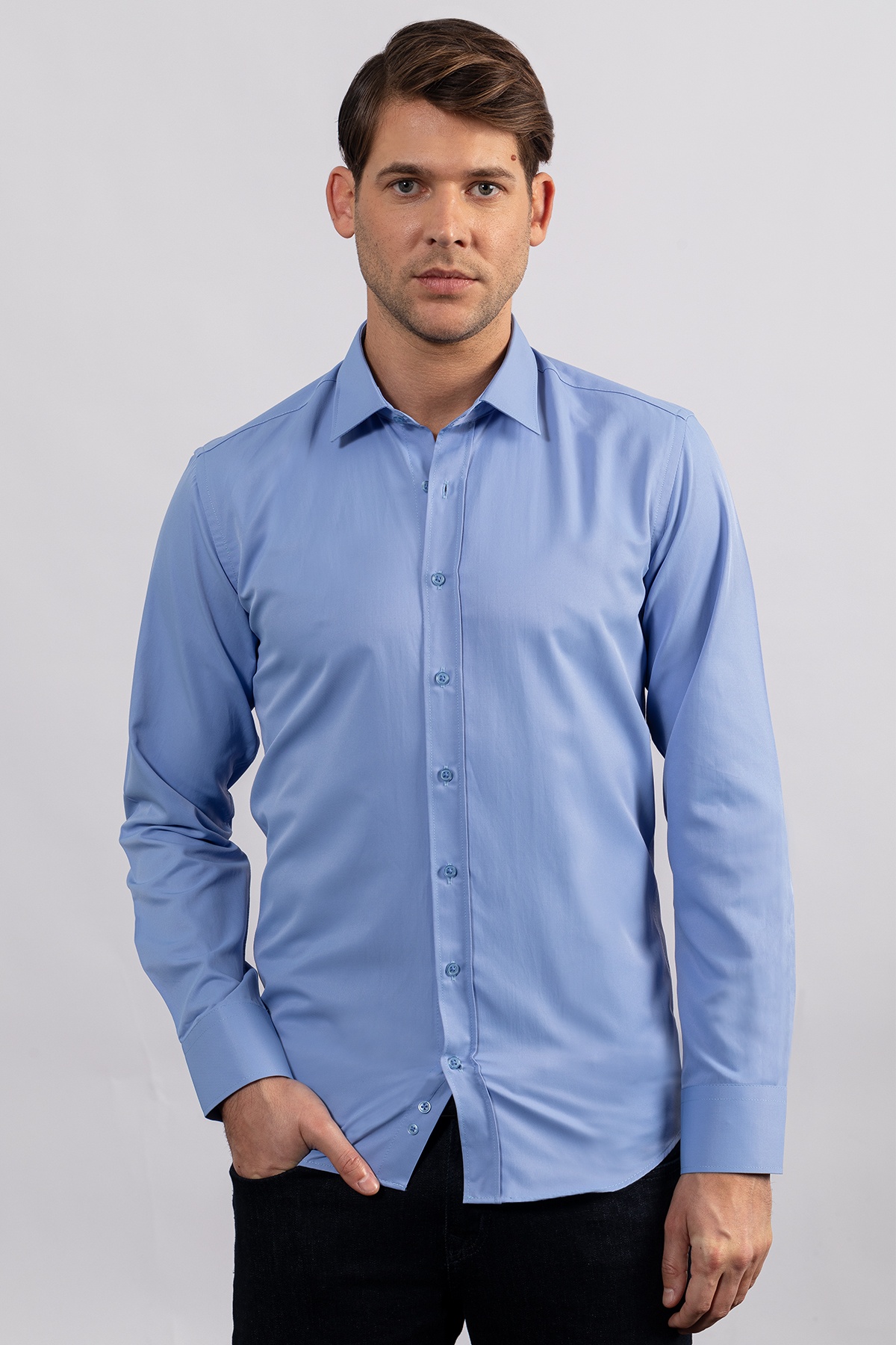 TUDORS Машка кошула Slim Fit сина | Најголема онлајн продавница во ...