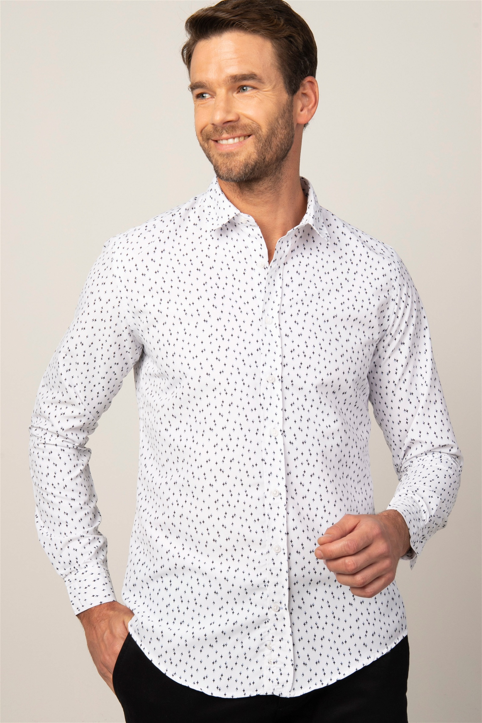 TUDORS Машка кошула Slim Fit бела | Најголема онлајн продавница во ...
