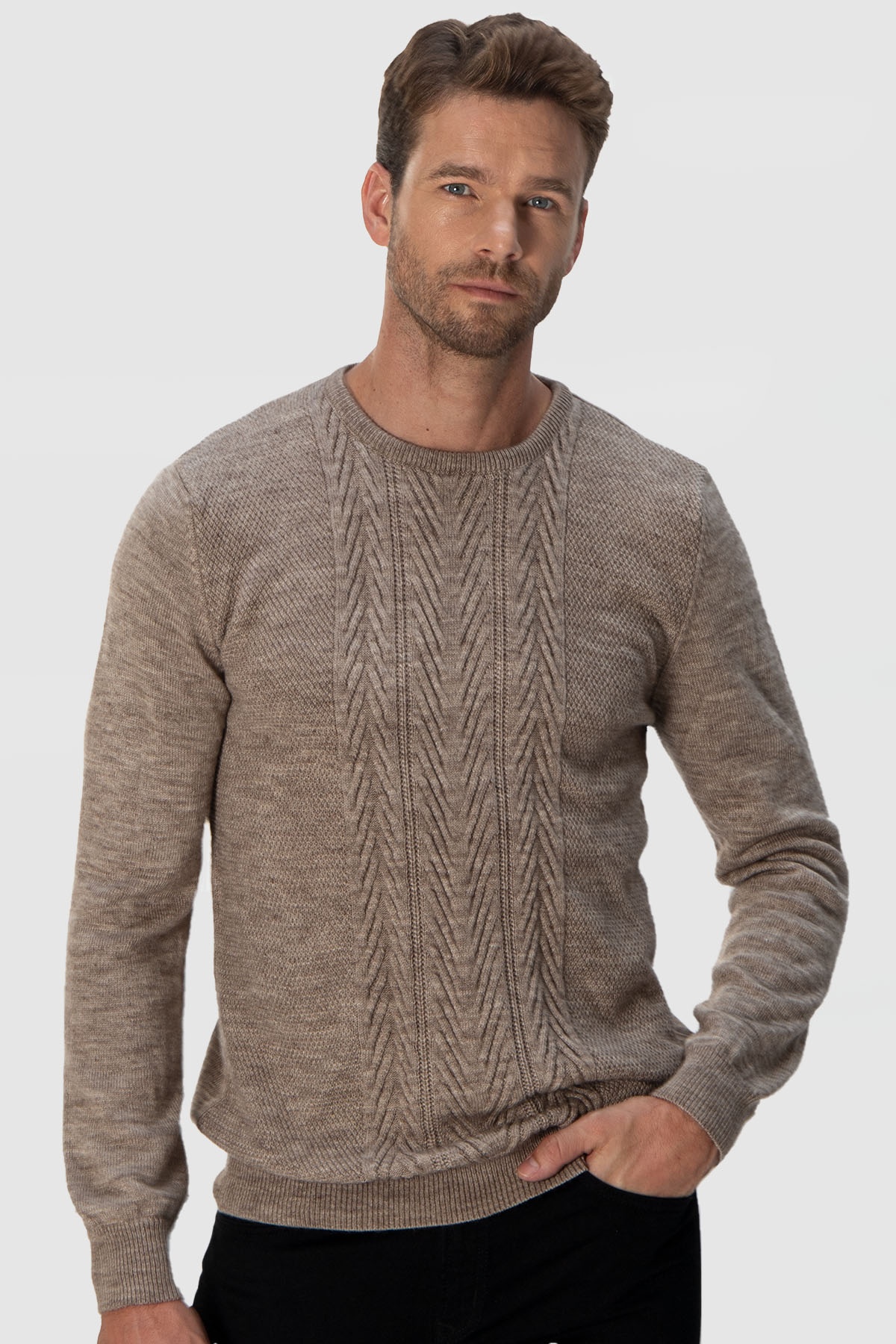 TUDORS Muški džemper Slim Fit boja peska | Online prodaja | Ananas BiH