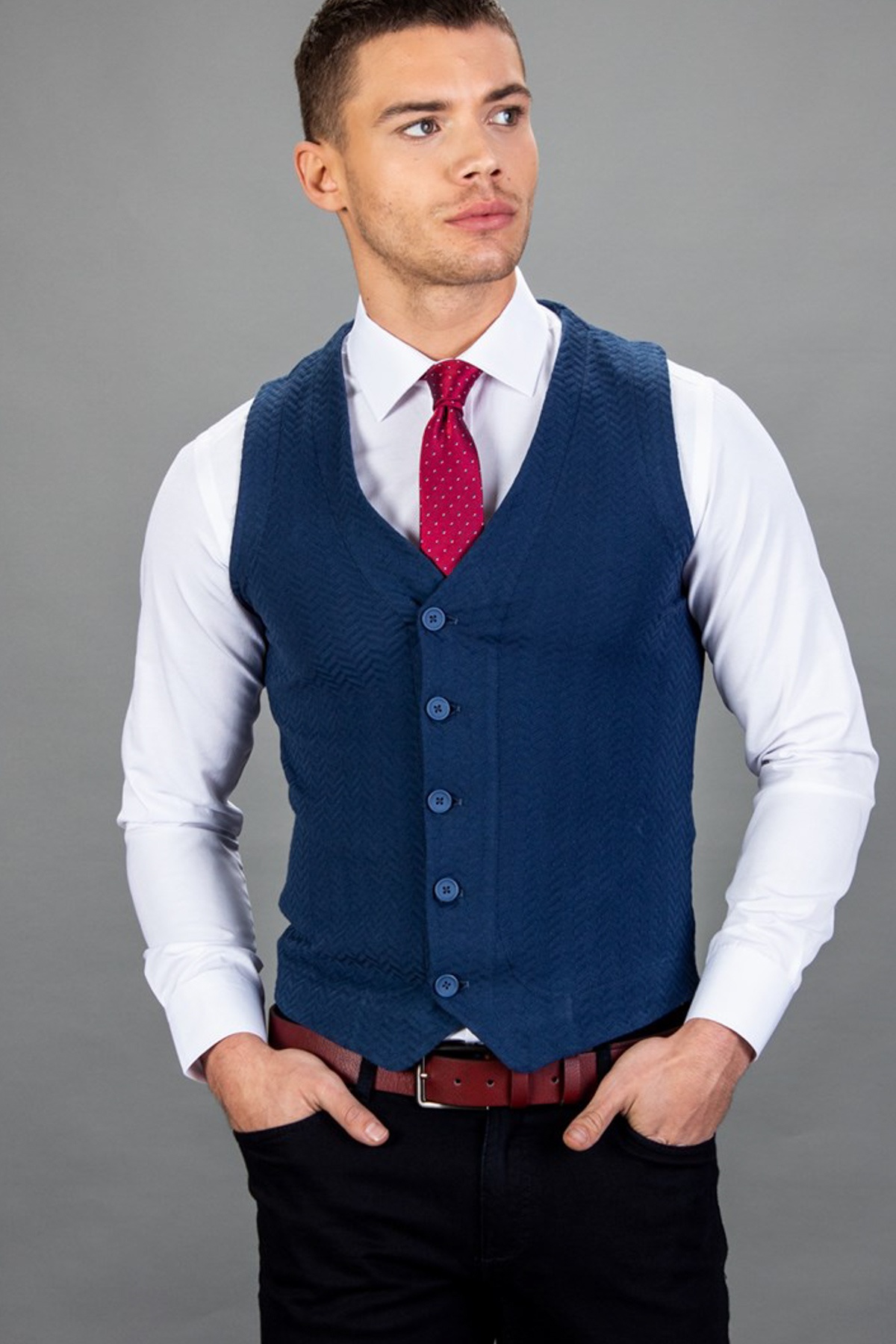TUDORS Muški prsluk Slim Fit teget | Online prodaja | Ananas BiH