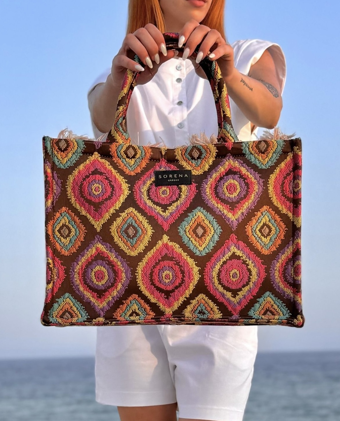 SORENA HANDMADE Riviera Tote Ženska torba, Šarena | Online prodaja | Ananas