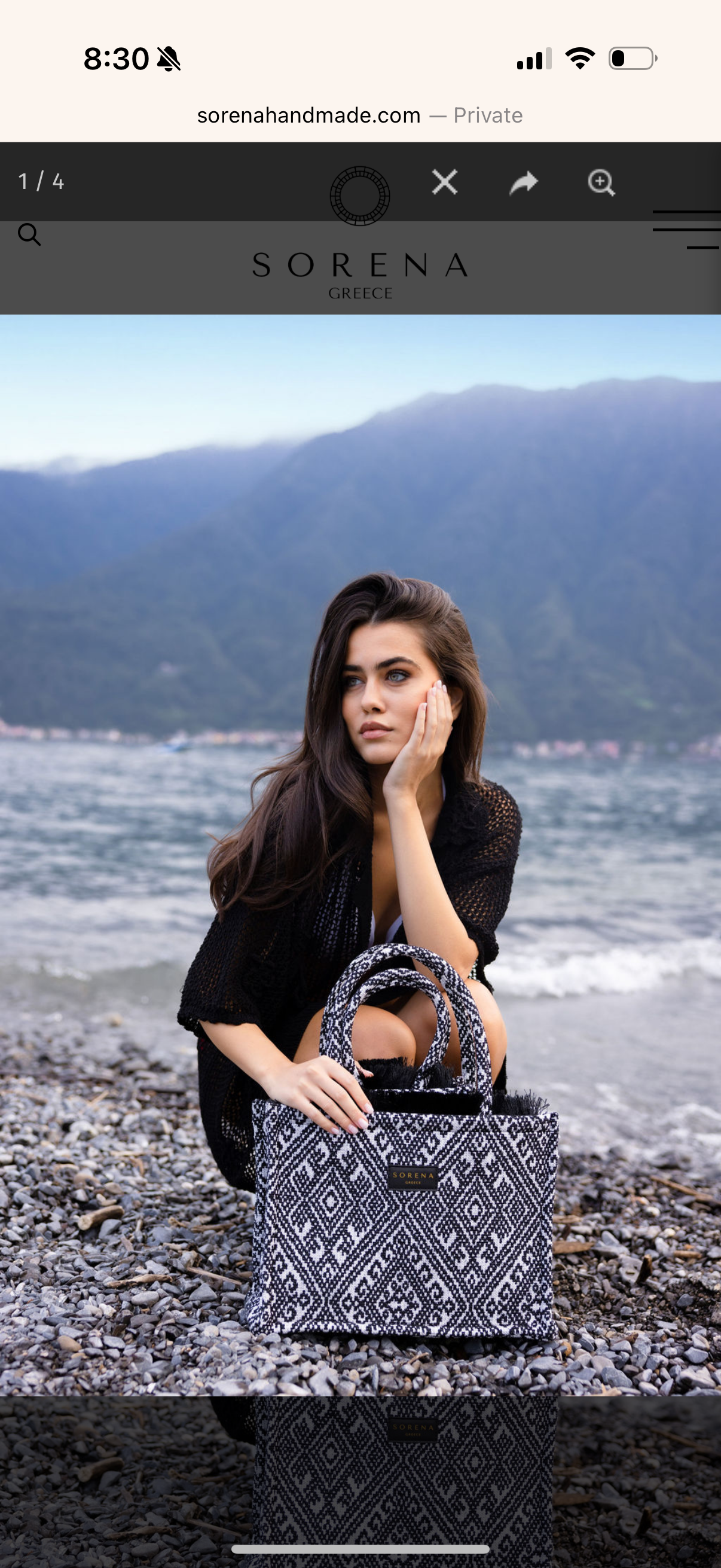 Sorena Handmade Ženska srednja tote torba Roxani, Crno-bela | Online ...