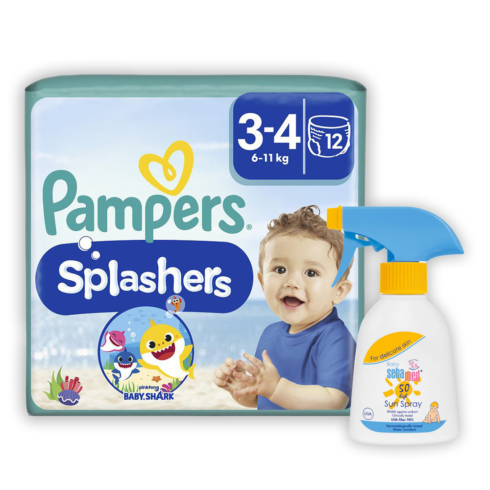 Pampers Splashers Pelene za kupanje, Veličina 3-4, 6- 11kg, 12 komada ...