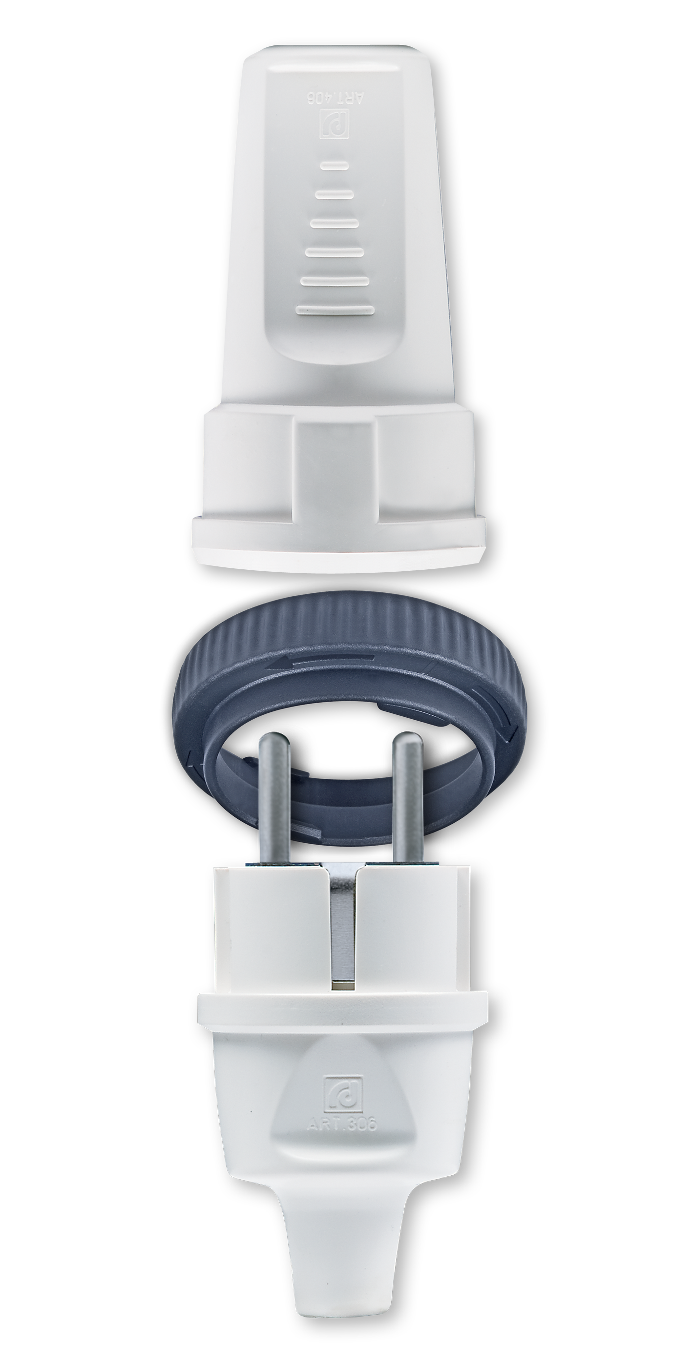 ALING-CONEL Set pribora za produžni kabal - utikač 306 beli / crni ...