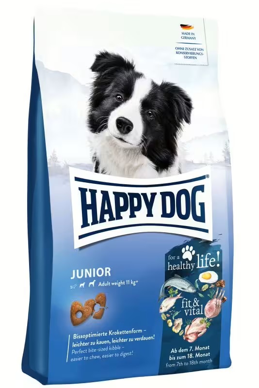 HAPPY DOG Fit&Vital Hrana za mlade pse Junior 4kg | Online prodaja | Ananas