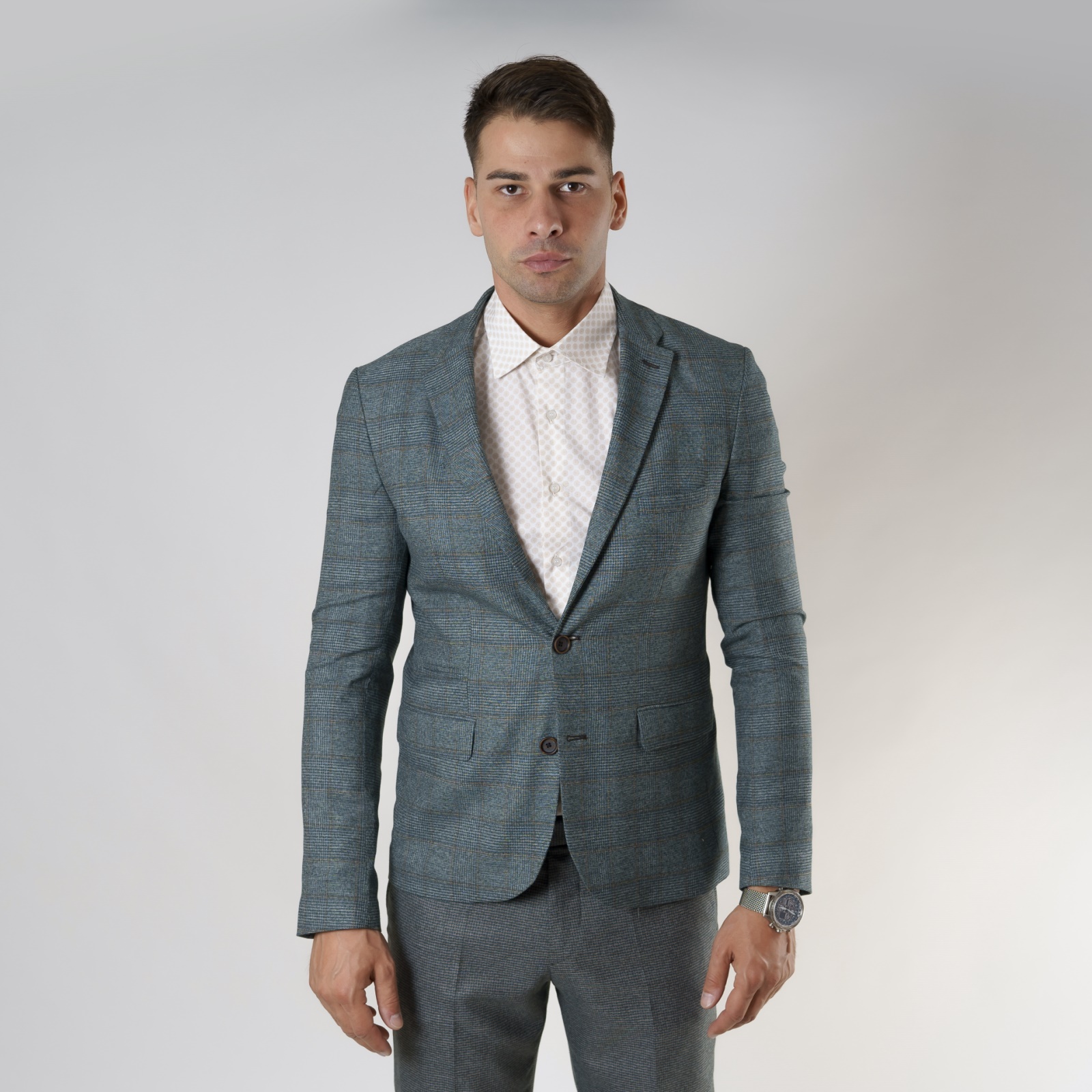 SANTOS & SANTORINI Muško odelo Andreo zeleno-sivo | Online prodaja | Ananas