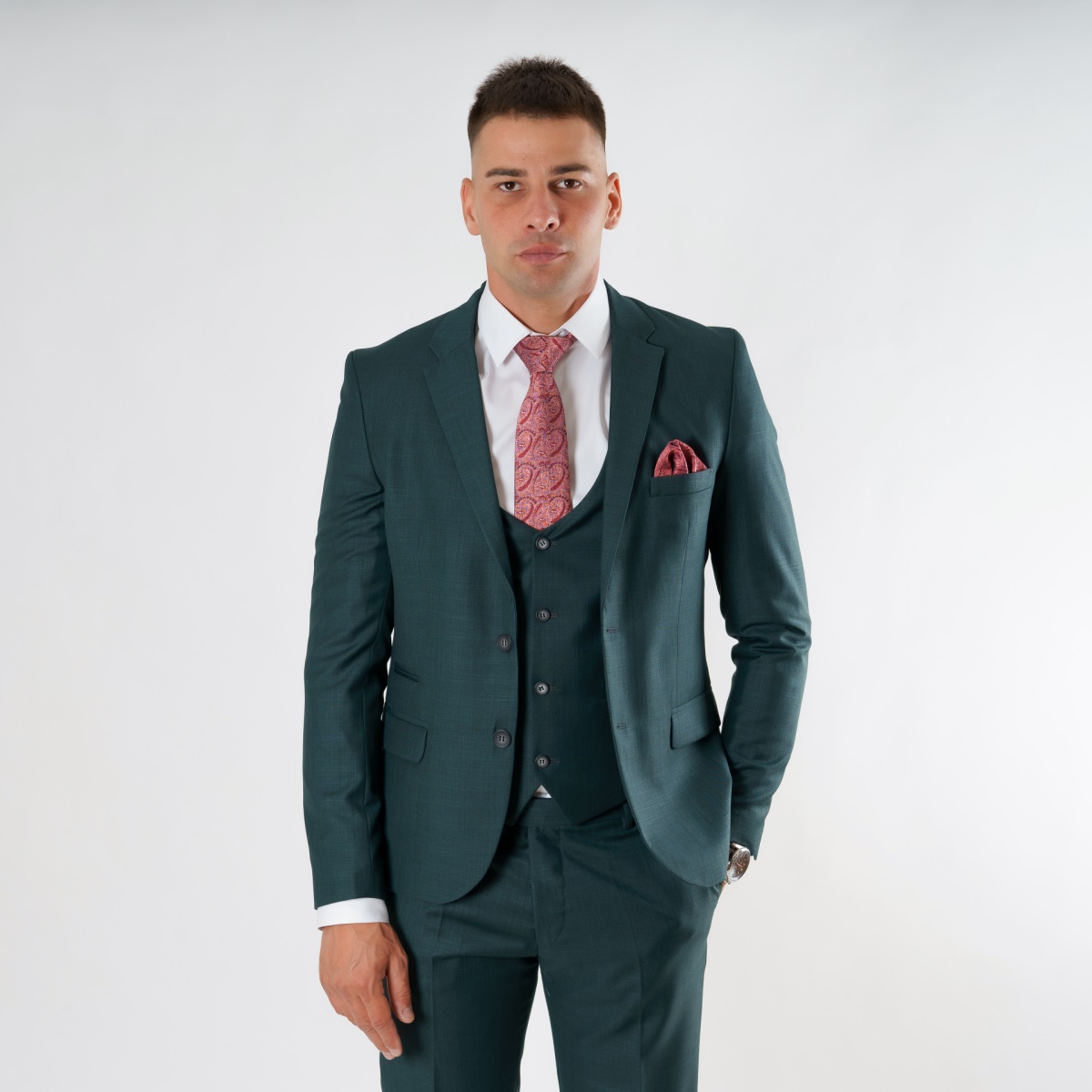 SANTOS & SANTORINI Muško odelo Erasmo zeleno | Online prodaja | Ananas