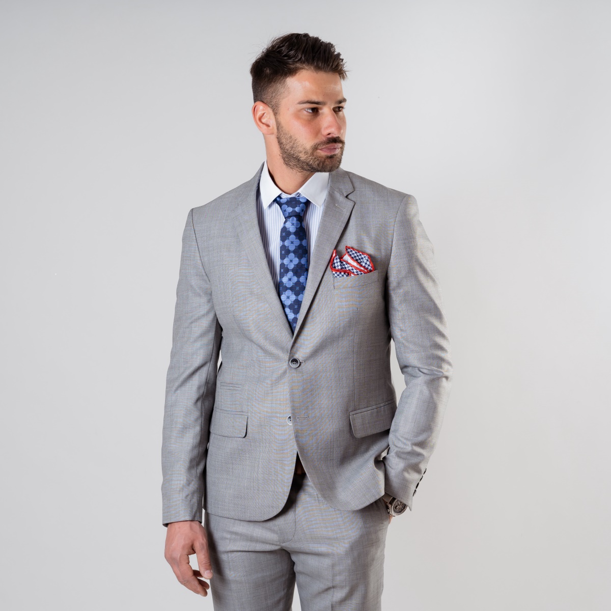 SANTOS & SANTORINI Muško odelo Felipe sivo | Online prodaja | Ananas