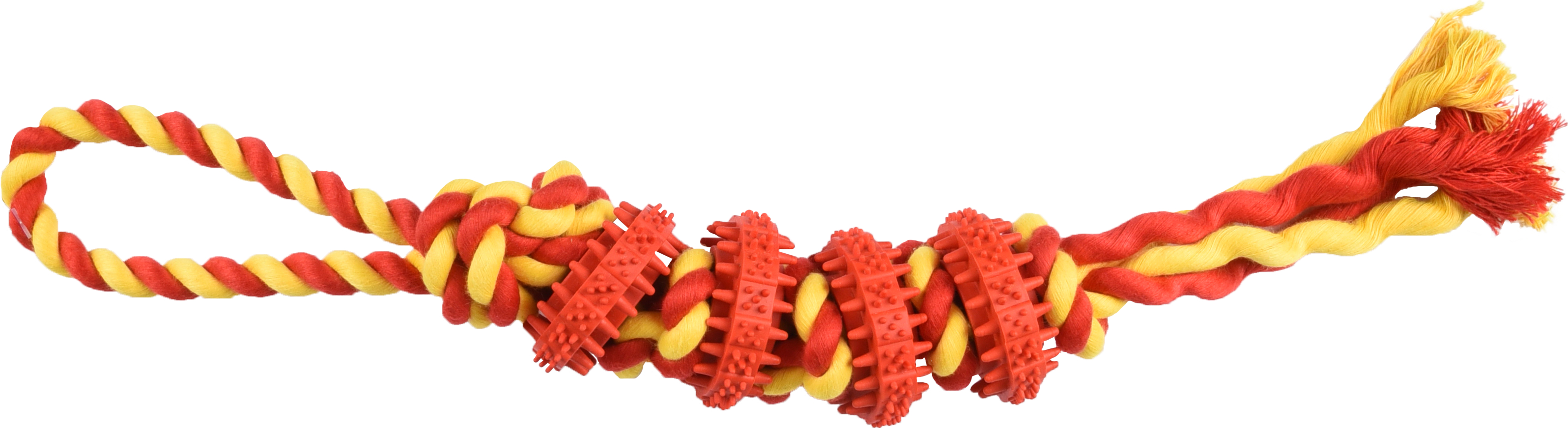 FLAMINGO Dentalna igračka za pse Gumeni prstenovi sa konopcem 38cm ...