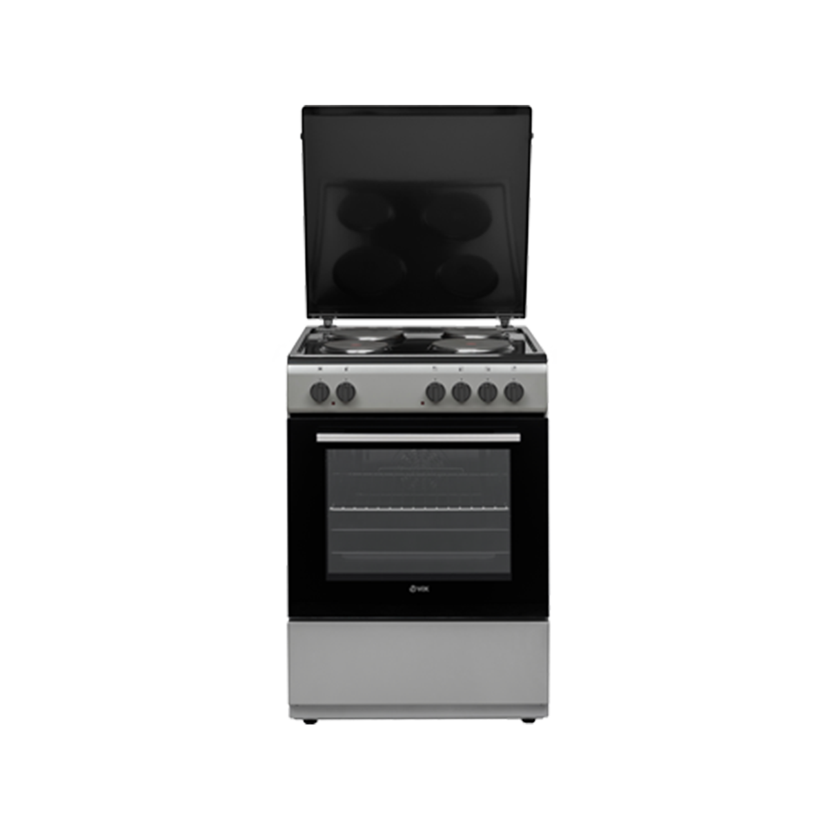 VOX EHT6125S Електричен шпорет, 65 l, 60x85x60 cm, турбо печка, сив ...