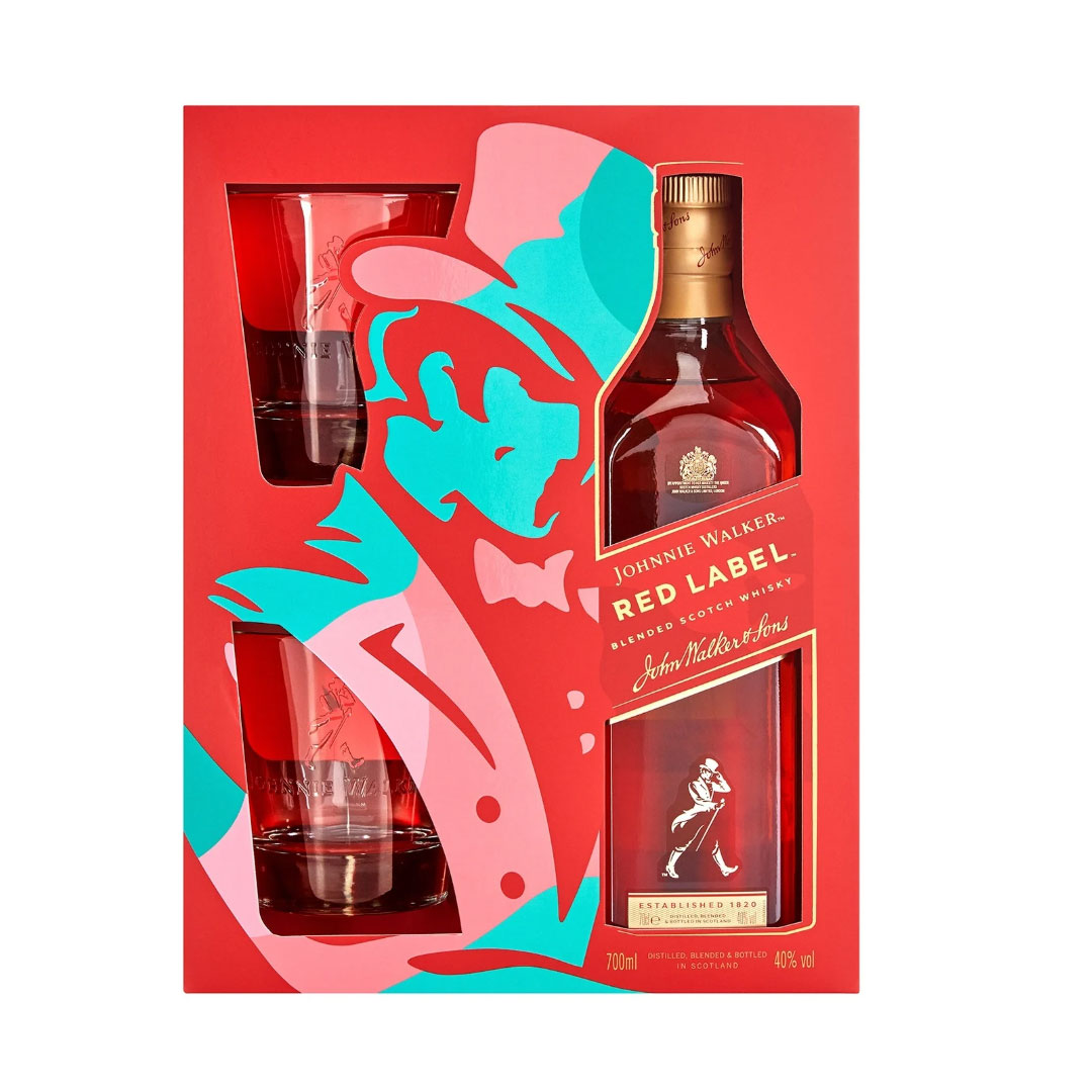 JOHNNIE WALKER Red Label viski 0.7l sa 2 čase | Online prodaja | Ananas