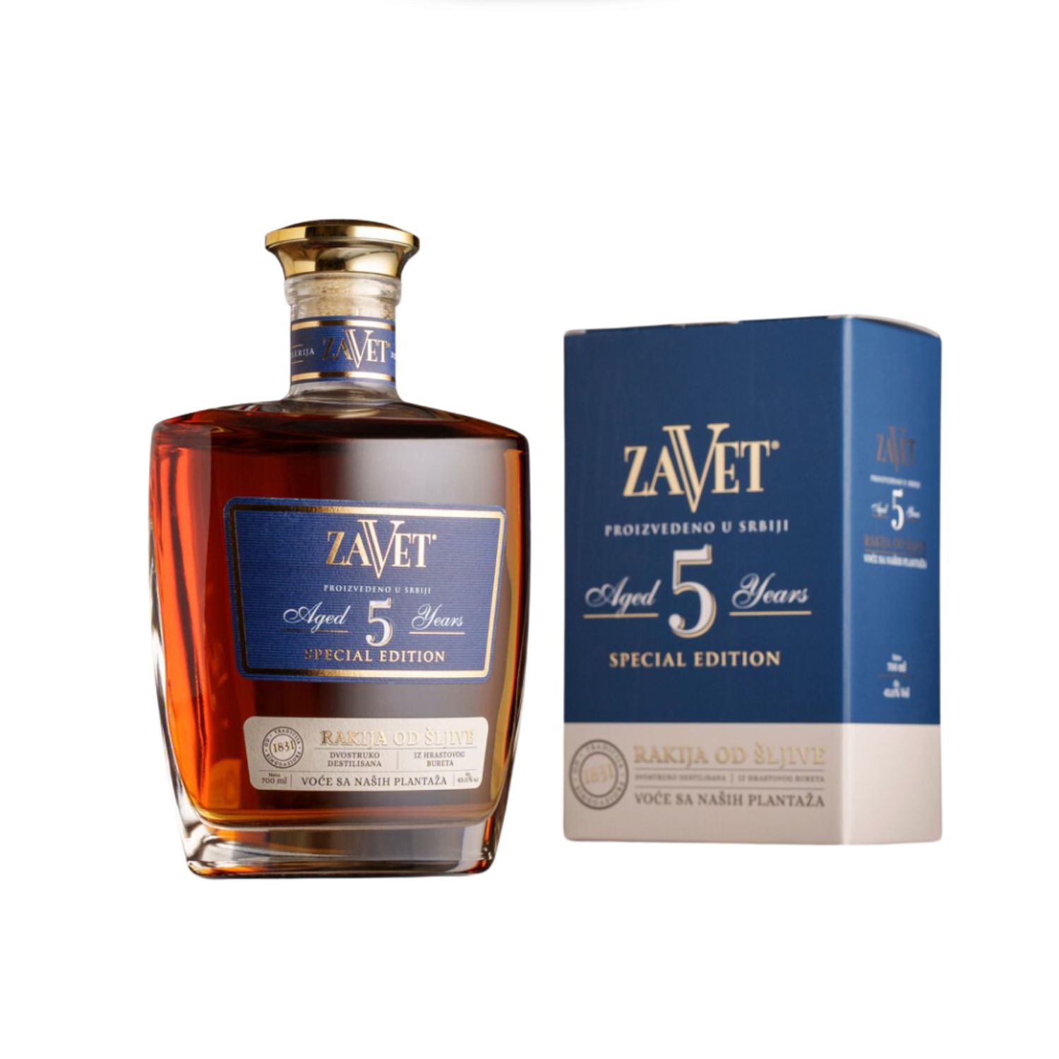 ZAVET Rakija Šljiva 5 Special Edition + GB alk. 43%, 0.7 l | Online prodaja | Ananas