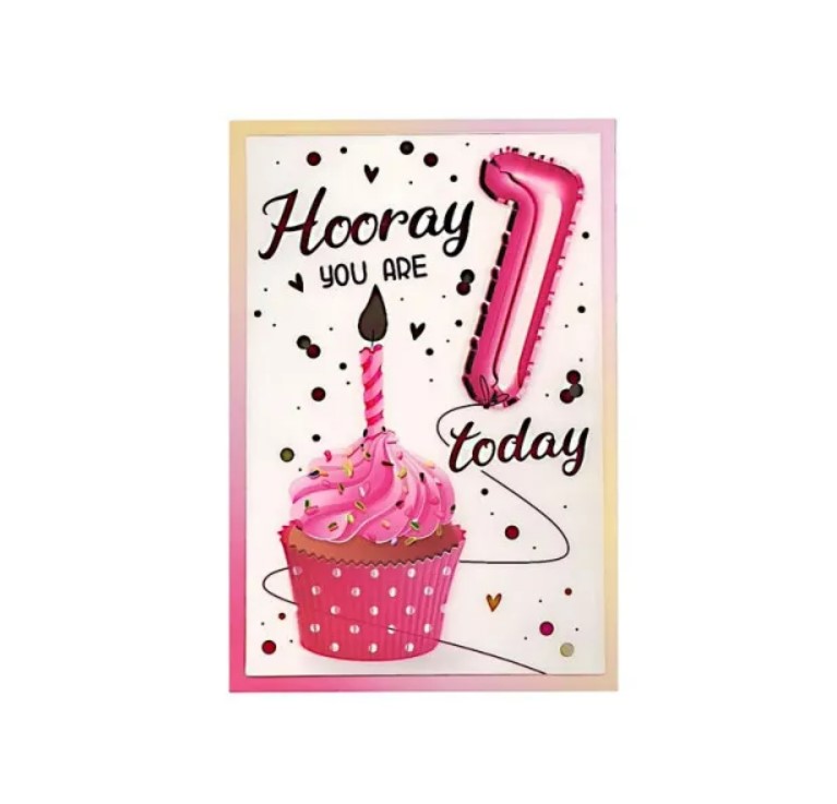 Čestitka 3D Hoorey Hooray You Are 1 Today (Girl) | Online prodaja | Ananas