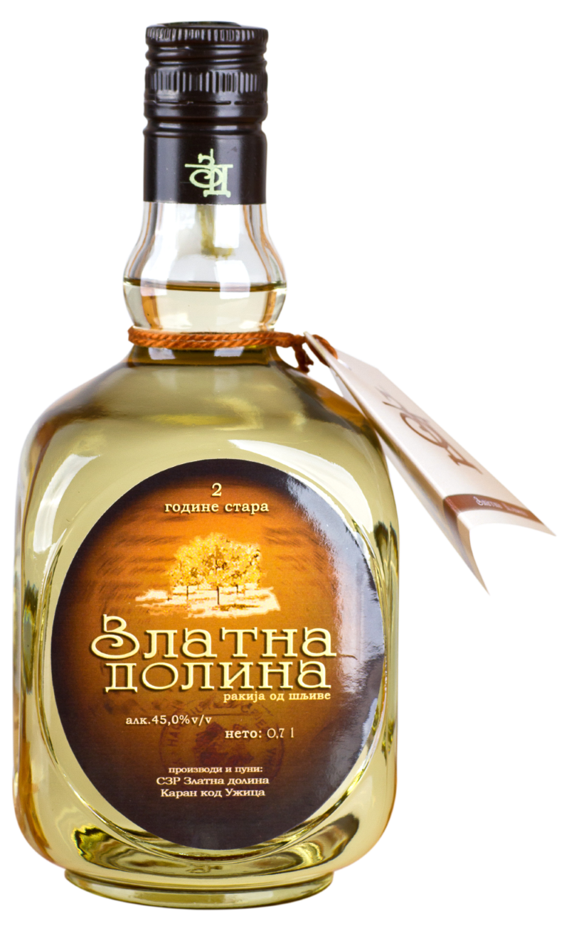 ZLATNA DOLINE Šljiva 2 godine rakija 0,7 l | Online prodaja | Ananas