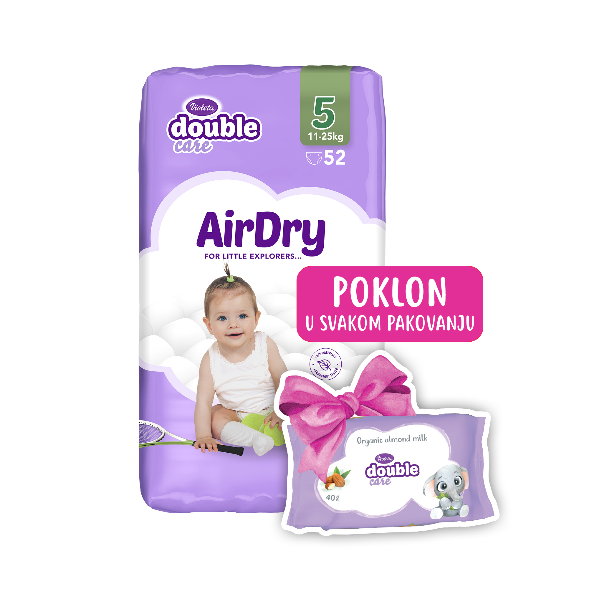 Violeta pelene DC Air Dry, 5, 11-25kg, 52 komada | Online prodaja | Ananas