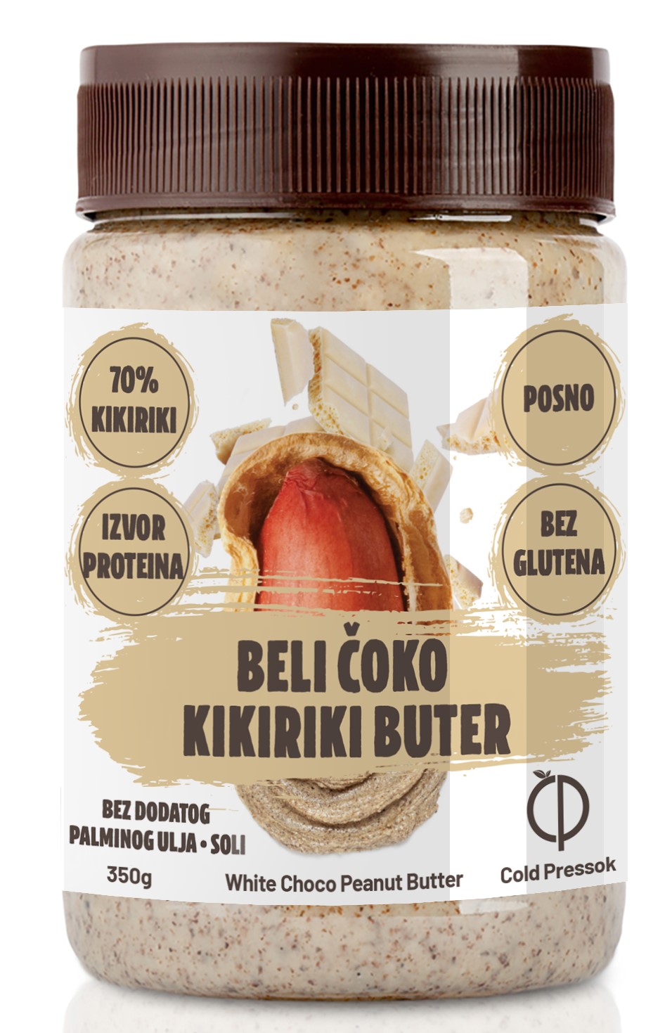 COLD PRESSOK Beli čoko-kikiriki puter 350g | Online prodaja | Ananas