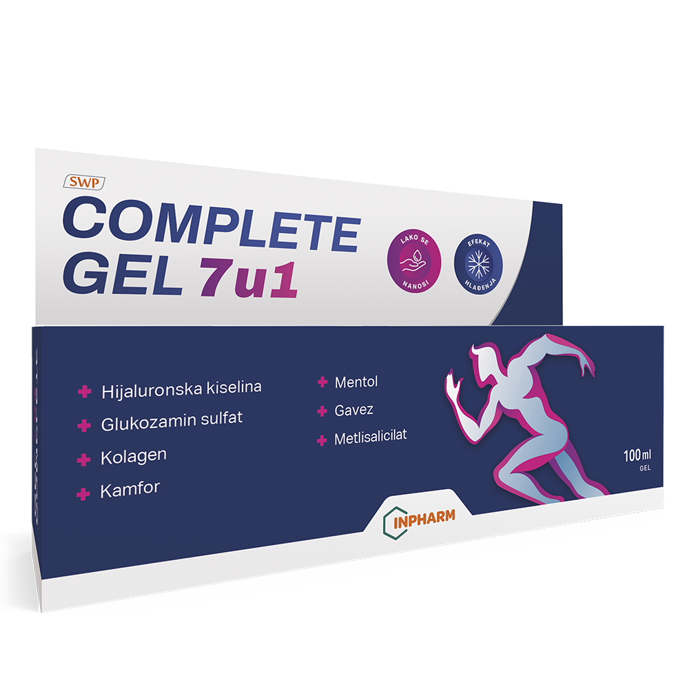 Inpharm Complete Gel 7 u 1, Za masažu delova tela pre, za vreme i posle aktivnosti, 100 ml ...