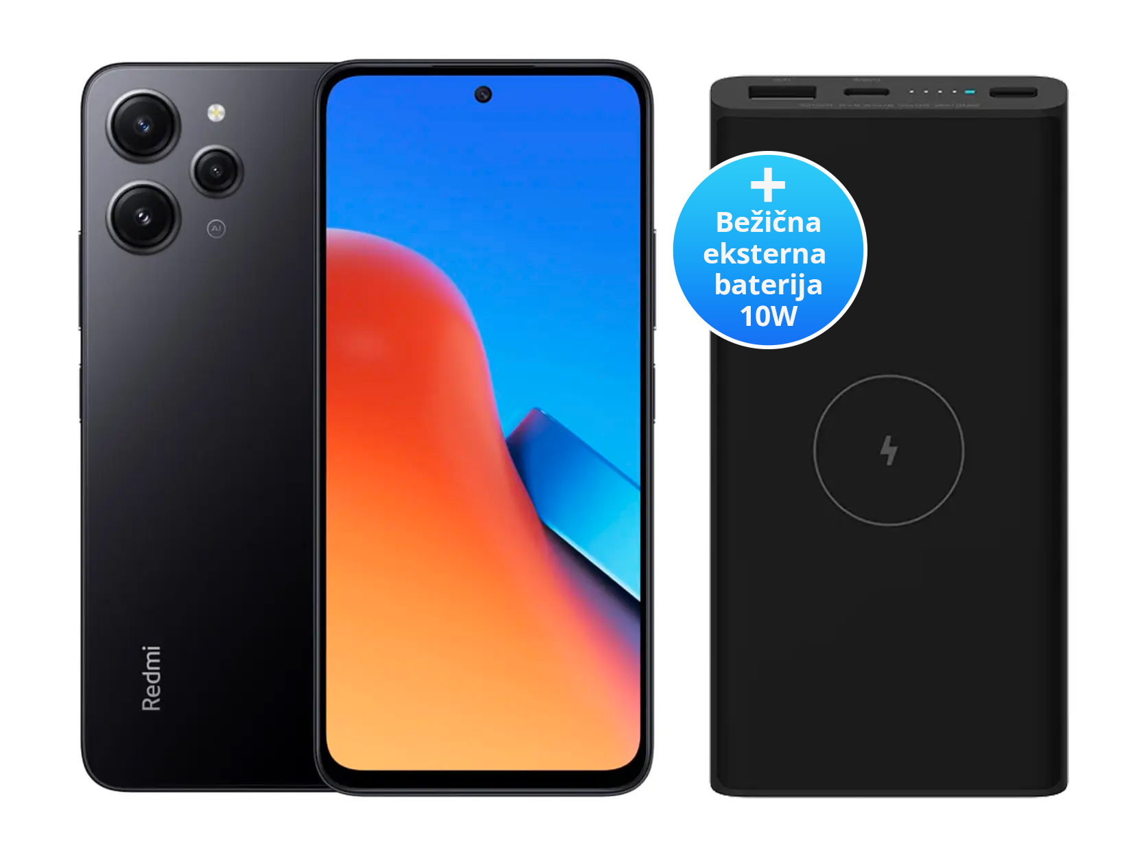 Xiaomi Redmi 12 Mobilni telefon 8GB/256GB, Midnight Black + Xiaomi ...
